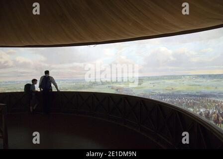 The “Panorama of the Battle of Waterloo,” a huge painted diorama with ...