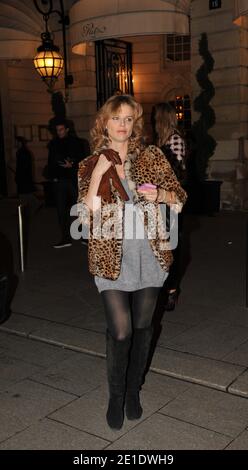 Eva Herzigova leaves the Ritz Hote to the Etam fashion show in Paris ...