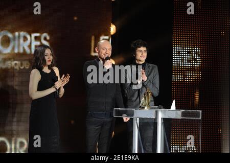 Izia and Adrien (BB Brunes) during the 26th 'Victoires de la Musique ...
