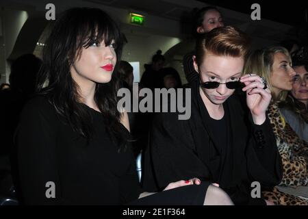 British singer Eleanor 'Elly' Jackson (R) of the band La Roux attends ...