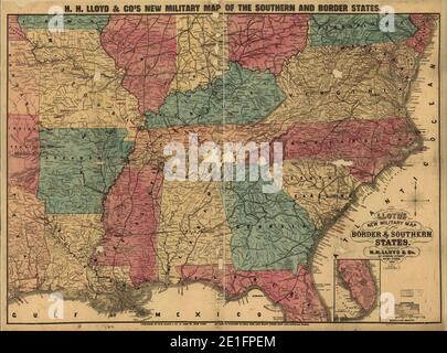 Lloyd's new military map of the border & southern states , United ...