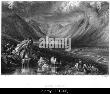 The engraving 'Loch Turit' by William Miller, based on an original work ...