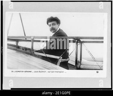 Locomotion aérienne - Louis Blériot, sur son monoplan, Louis Blériot in ...