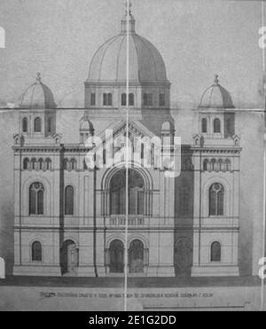 Lodz - Great synagogue - Architect drawing of first floor Stock Photo ...