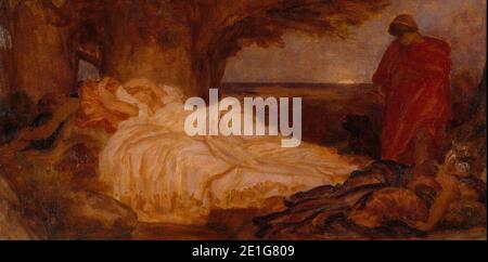 Lord Frederic Leighton - Colour study for 'Cymon and Iphigenia' Stock ...