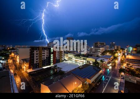 Lightning storm at night, Darwin, Northern Territory, Australia Stock ...