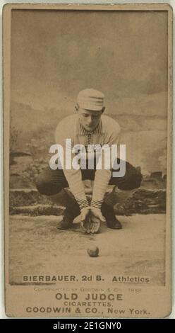 Lou Bierbauer, Philadelphia Athletics, baseball card portrait Stock ...