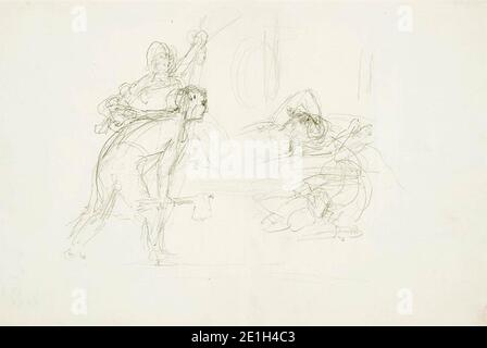 'Entwurf zu Elektra' by Lovis Corinth is a preparatory drawing for his ...