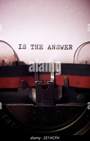 Is the answer phrase written with a typewriter Stock Photo - Alamy
