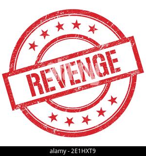 REVENGE text on red grungy round vintage stamp Stock Photo - Alamy