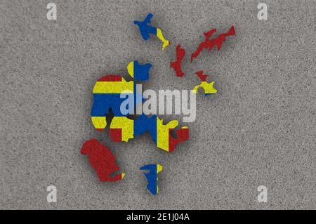 Map and flag of Orkney on felt Stock Photo - Alamy