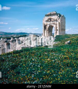 The forum and the Arch of Trajan at Mactaris, Tunisia. Artist: Samuel ...