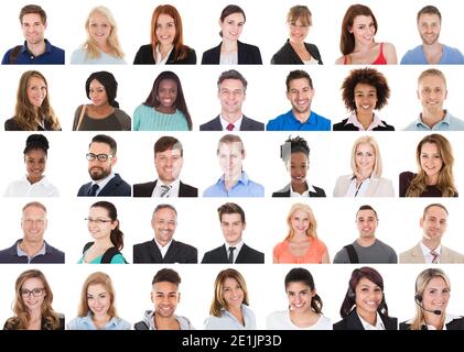 People Face Avatar Collage. Diverse Headshot Photos Stock Photo - Alamy
