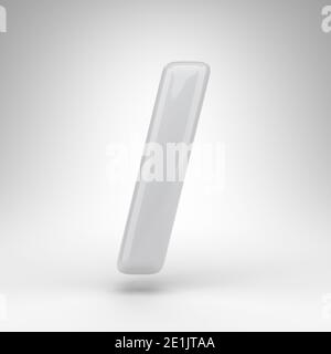 Forward slash symbol on white background. Iron 3D rendered sign with ...