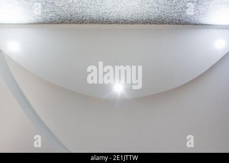 Detail of a flat ceiling skirting, ceiling white moldings in the ...