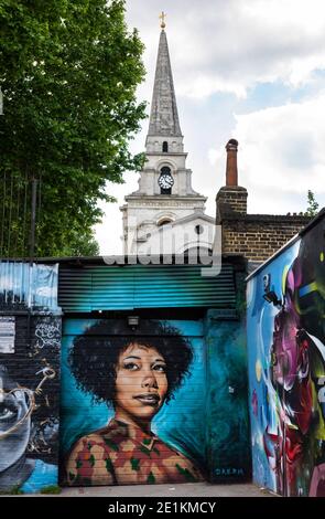 STREET ART BY ARTIST DREPH IN PENGE SOUTH LONDON OF AFROPUNK PIONEER ...