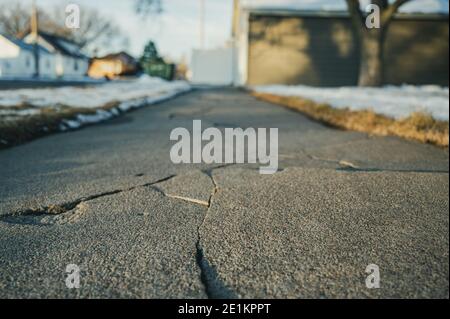 damaged concrete slabs caused by soil structure heave Stock Photo - Alamy