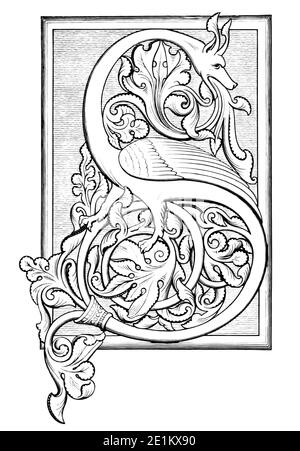 Medieval etching art Stock Photo - Alamy