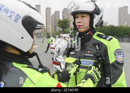 Chinese traffic police in motorcycle and sidecar, Tiananmen Square ...