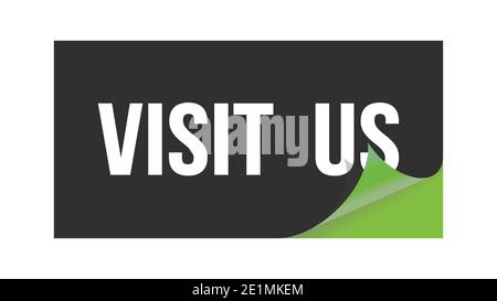 VISIT US text written on black red sticker stamp Stock Photo - Alamy