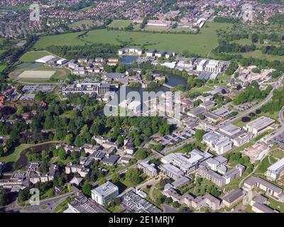 York University, aerial view of the University of York, England. Campus ...