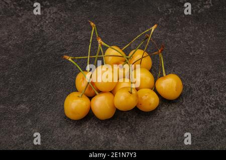 Few Sweet ripe yellow cherry heap Stock Photo - Alamy