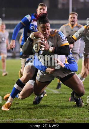 Ben Spencer of Bath Rugby scores his sides fourth try during the ...