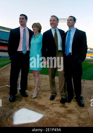 From left: Travis, Jamie, Frank and Drew McCourt pose during press ...