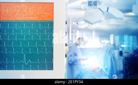 ECG heart medical monitoring equipment in the Accident and Emergency ...