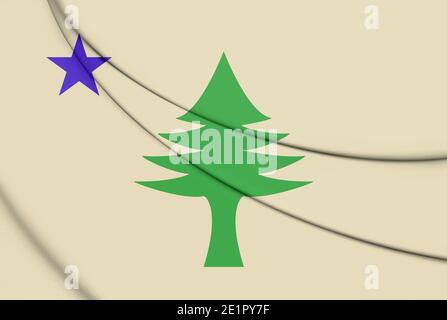 3D Flag of Maine (1901). 3D Illustration Stock Photo - Alamy