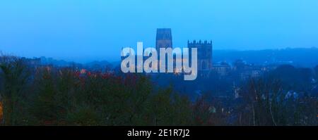 Landscape image of Durham Cathedral, UK from Palace Green, UNESCO world ...