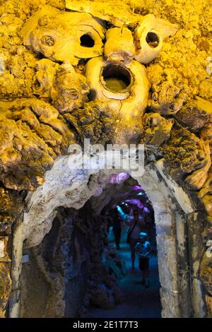 The picturesque grotto of Leeds Castle,The castle and its grounds are a ...