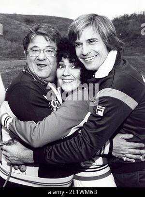 Dirk Benedict with Buddy Hackett and Joyce Dewitt Credit: Ralph ...