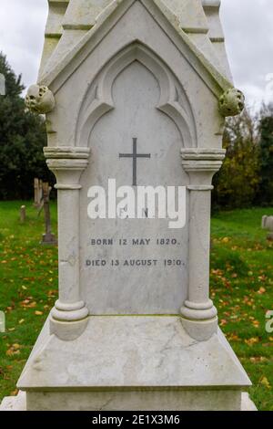 Close up of the family grave of Florence Nightingale showing her mother ...