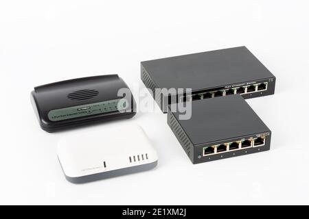 Three slower 10 or 100 Mbps Fast Ethernet switches and 5-port gigabit ...