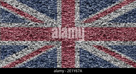 Green Union Jack Flag drawn on the foliage wall Stock Photo - Alamy