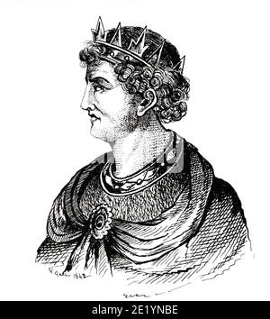 Portrait of Pharamond or Faramund (370 - 428). 1st king of France from ...