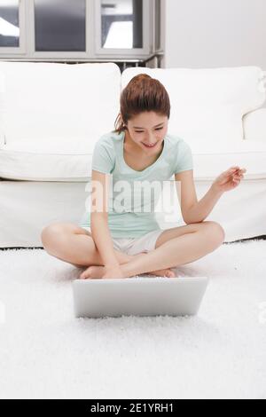 Body positive women with credit cards and shopping bags isolated on ...