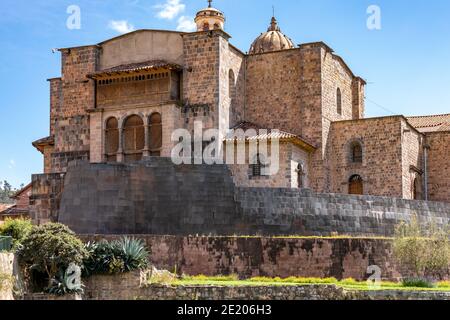 Temple of the Sun (Qorikancha) located in Cusco in the Peruvian Andes ...