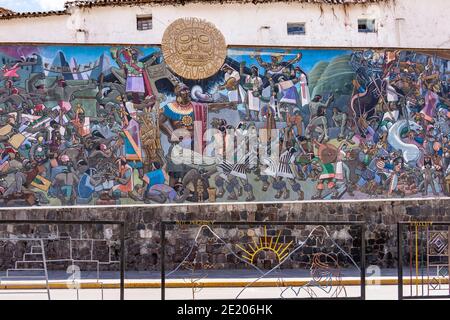 Murals of Peruvian History in Cusco in the Peruvian Andes Stock Photo ...
