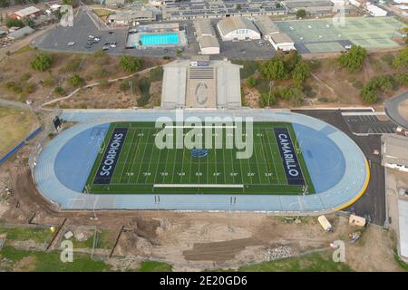 An aerial view of Adolfo Camarillo High School, Wednesday, Jan. 6, 2021 ...