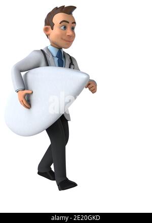 Fun 3D cartoon doctor surfing Stock Photo - Alamy