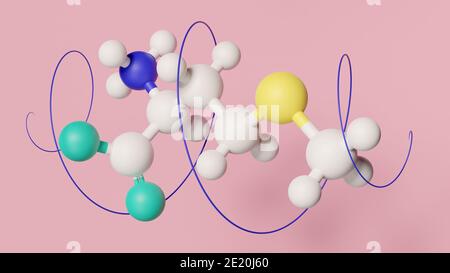 L-Methionine amino acid molecule 3D render chemical structure Stock ...