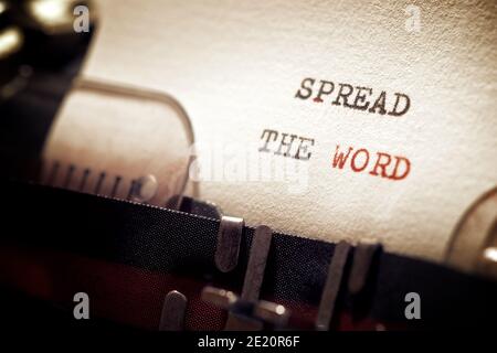 Word writing text Spread The Word. Business photo showcasing share the ...