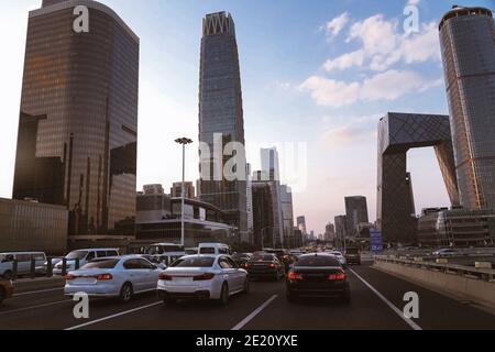 Beijing guomao road traffic Stock Photo - Alamy