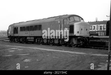 Class 45 diesel locomotive No. 45051 pulling a short freight train at ...
