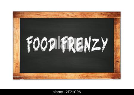 FRENZY text written on black wooden frame school blackboard Stock Photo ...