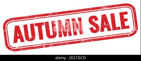 AUTUMN SALE, text on red rectangle stamp sign Stock Photo - Alamy