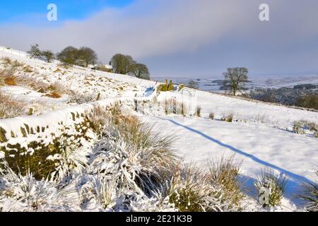 Winter Wonderland, Heptonstall Moor in snow, above Hardcastle Crags and ...