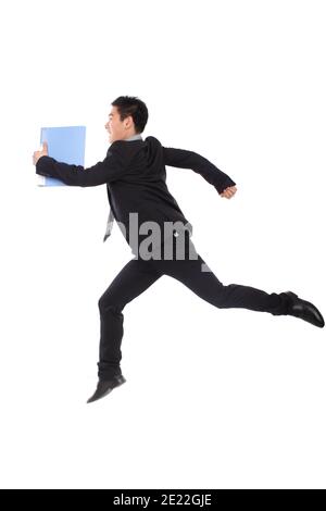 happy young business man running Stock Photo - Alamy